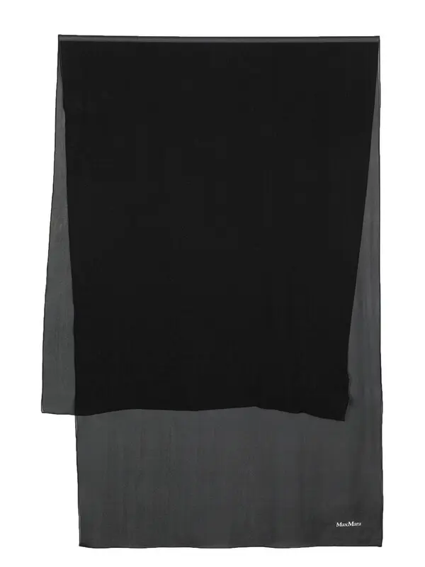 Max Mara Embroidered Logo Silk Scarf - Black