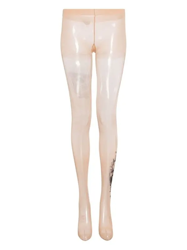 Junya Watanabe Skull-print Tights - Neutrals
