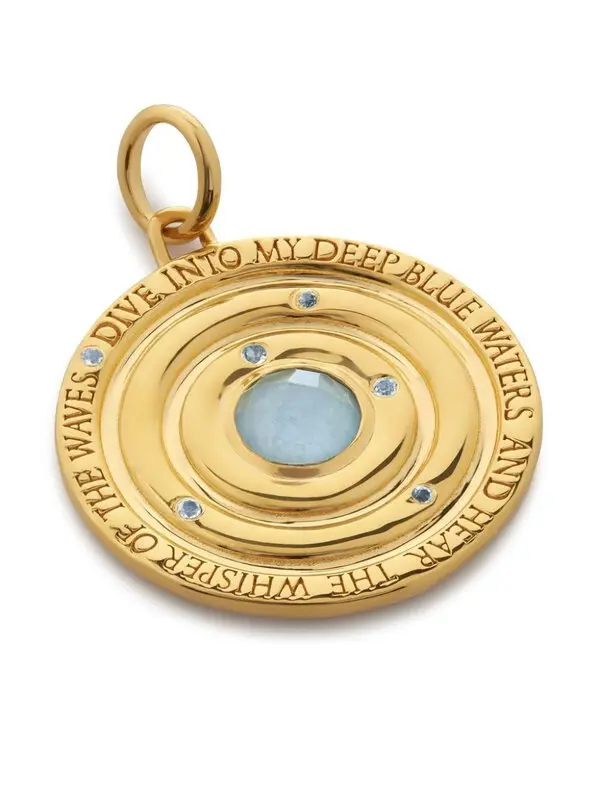 Monica Vinader Ocean Aquamarine-embellished Pendant - Gold