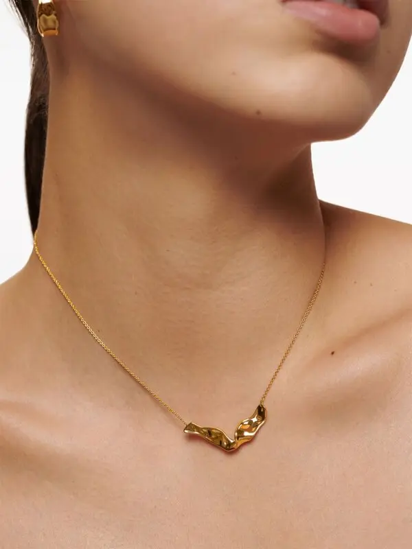 Monica Vinader Wave Polished-finish Necklace - Gold