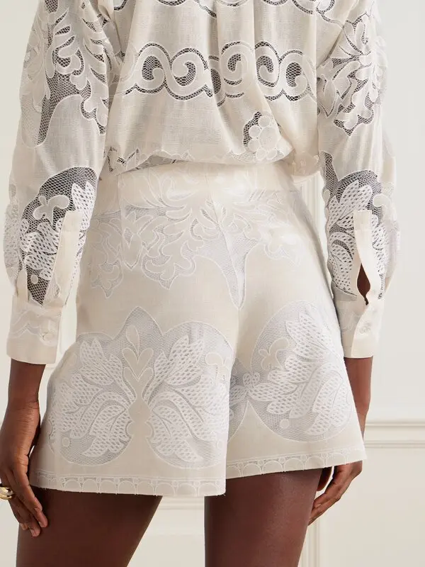 Borgo De Nor Gwen Lace And Voile Shorts