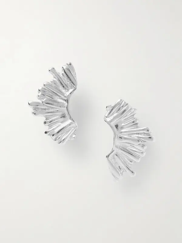 YSSO Crescent Sun Sterling Earrings - Silver