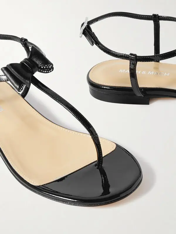 Mach & Mach Petite Cadeau Crystal-embellished Patent-leather Sandals