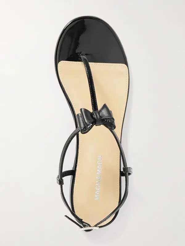 Mach & Mach Petite Cadeau Crystal-embellished Patent-leather Sandals