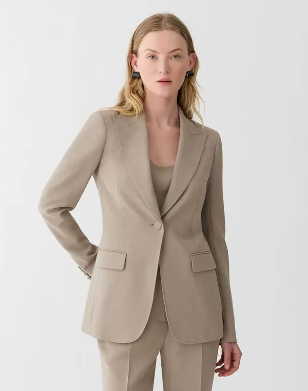 Lafayette 148 New York Fitted Single Button Blazer - Hickory