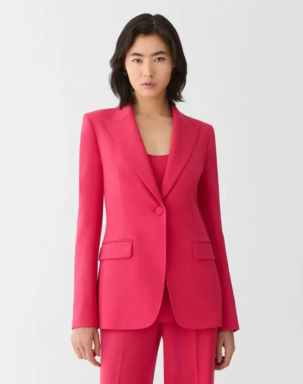 Lafayette 148 New York Fitted Single Button Blazer - Pink Peony