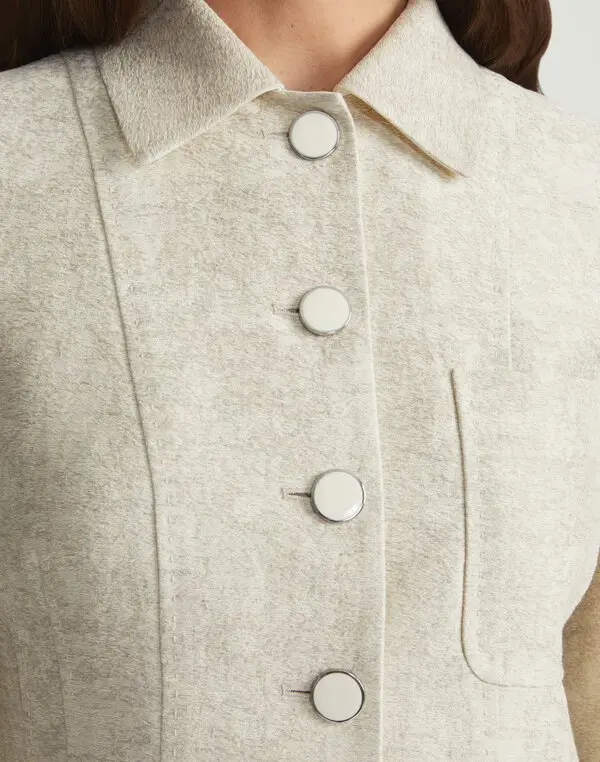 Lafayette 148 New York Textured Jacquard Cotton-linen Three Pocket Jacket