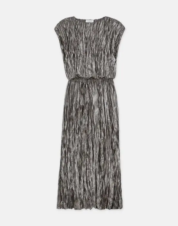 grey blouson dress ASOS DESIGN slouchy super soft maxi dress with extreme blouson sleeves in  gray