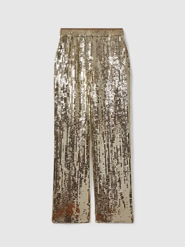 ATELIER Celia Sequin Wide Leg Trousers