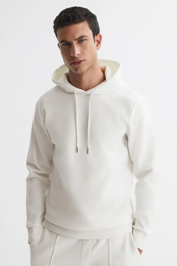 REISS Fabien Premium Interlock-jersey Hoodie
