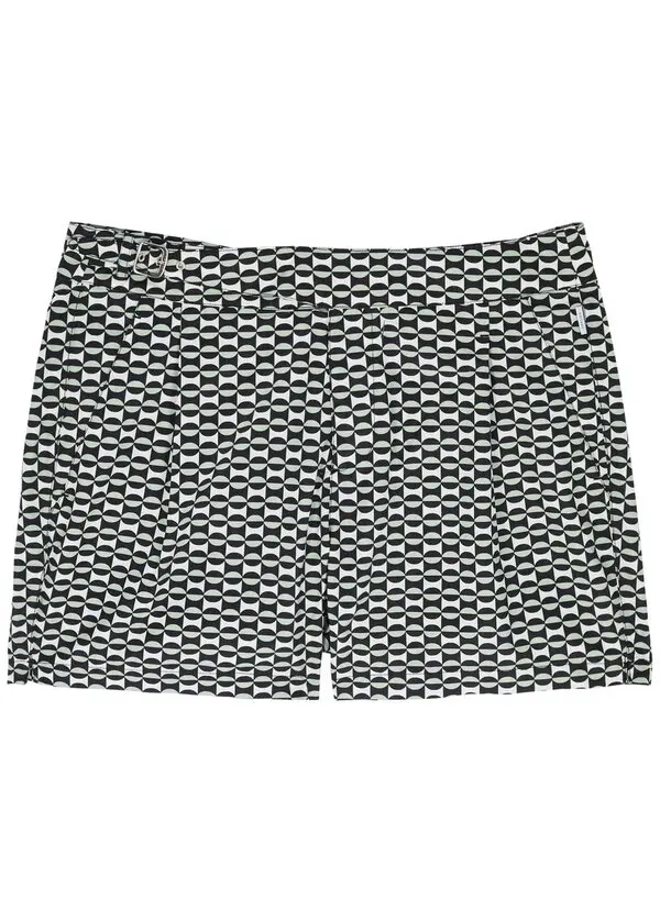 GUSARI The London Printed Shell Swim Shorts - Black