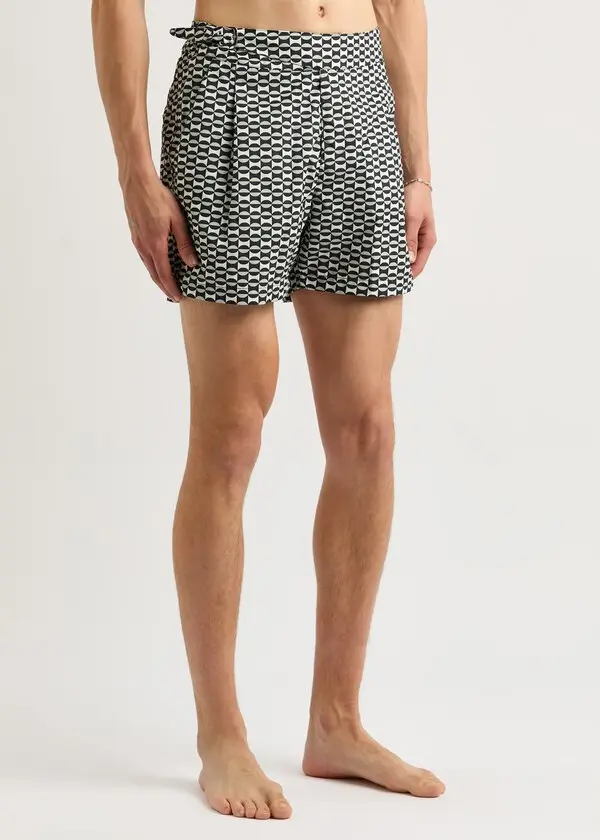 GUSARI The London Printed Shell Swim Shorts - Black