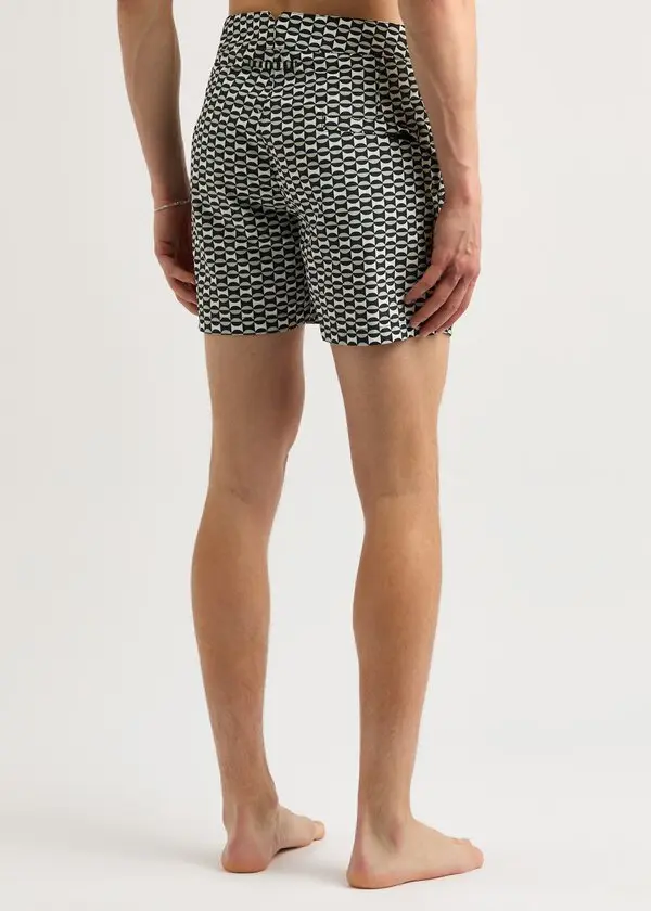 GUSARI The London Printed Shell Swim Shorts - Black