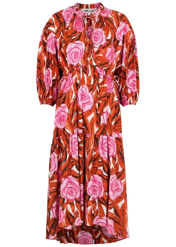 Diane Von Furstenberg Artie Floral-print Midi Dress - Multicoloured