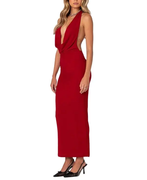 strapless open back dress Floral Cowl Neck Open Back Maxi Dress  Ro + Ivy