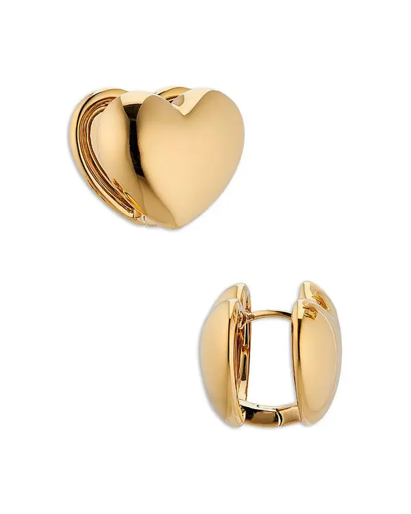Nadri Sunlight Heart Huggie Hoop Earrings - Gold
