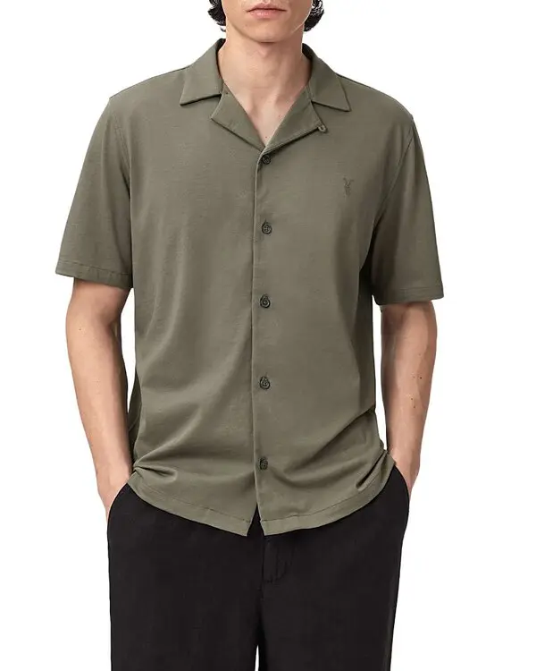 ALLSAINTS Hudson Short Sleeve Button Down Shirt - Dusty Olive