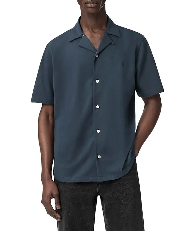ALLSAINTS Hudson Short Sleeve Button Down Shirt - Moonstone Blue