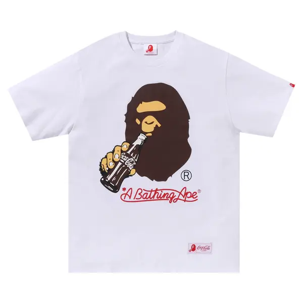A BATHING APE X Coca-cola Ape Head Tee - White