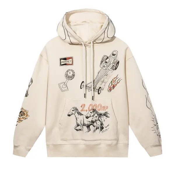 MARKET Horsepower Hoodie 'ecru - Cream