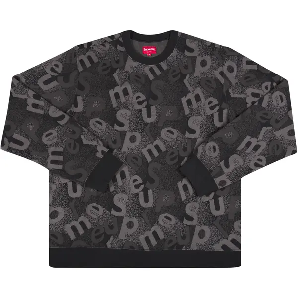 Supreme Scatter Text Crewneck - Black
