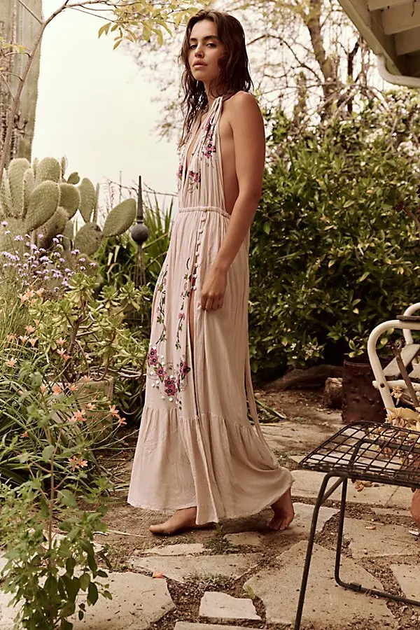 slim fit dress slacks Bali Aurora Midi Slip Dress by Free People