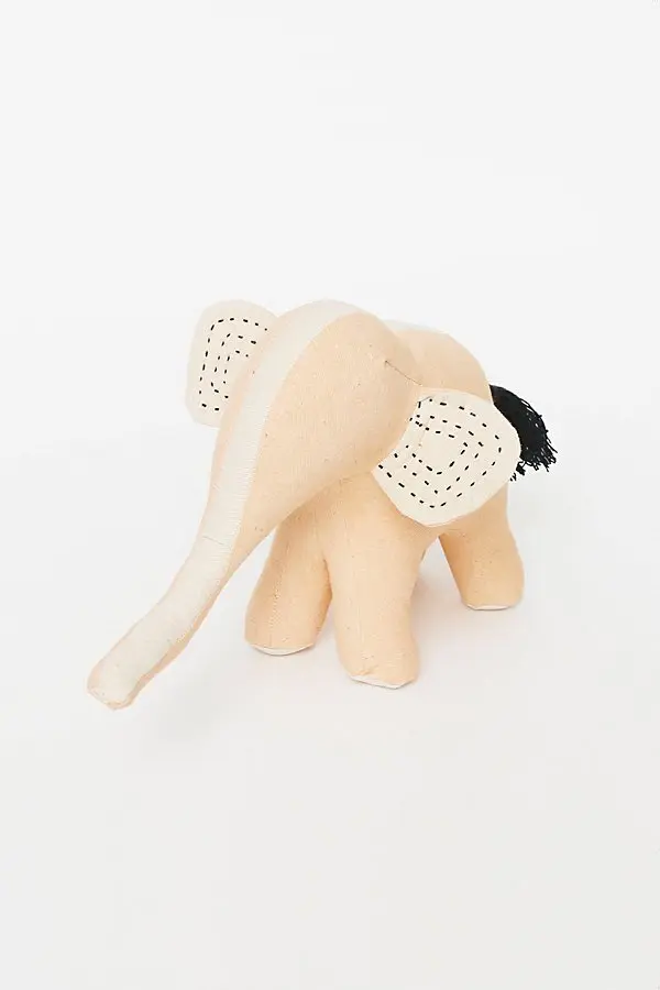 ANCHAL Kantha Handmade Stuffed Elephant - Blush