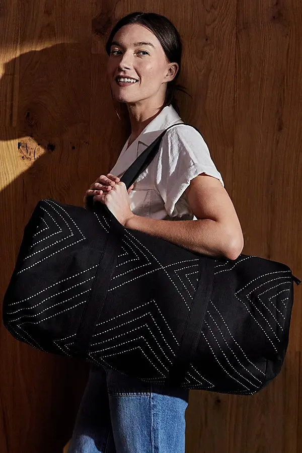 ANCHAL Arrow-stitch Weekender Duffle Bag - Charcoal