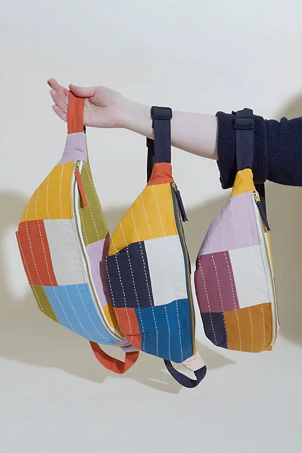 ANCHAL Colorblock Patchwork Sling Bag - Cloud