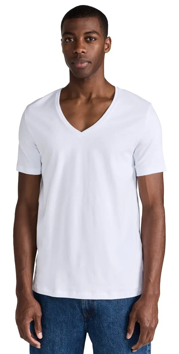 Falke Cotton V Neck Tee 2 Pack - White