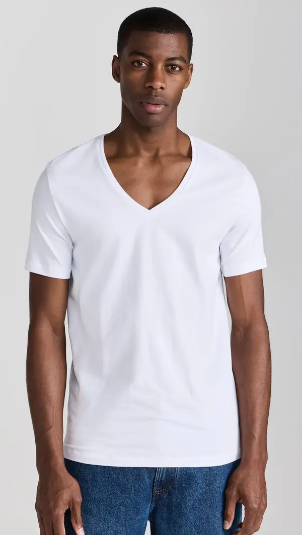Falke Cotton V Neck Tee 2 Pack - White