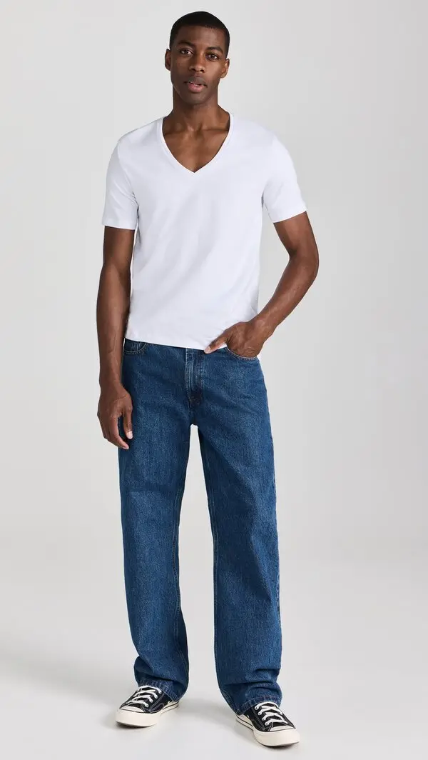 Falke Cotton V Neck Tee 2 Pack - White
