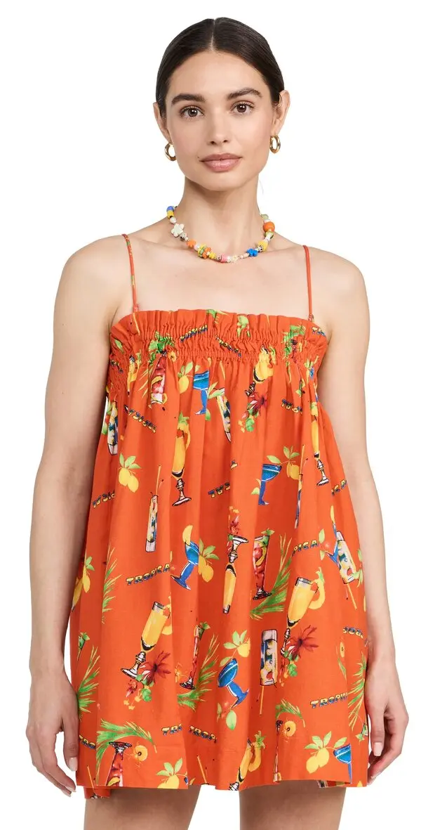 Damson Madder Strappy Mini Dress In Red - 50% Off | Editorialist
