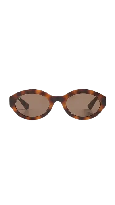 Gucci Oval Sunglasses - Havana-havana-brown