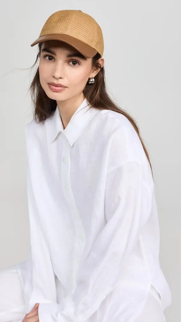 RAG AND BONE straw baseball cap rag & bone Harlow Straw Baseball Cap | Shopbop main image 3