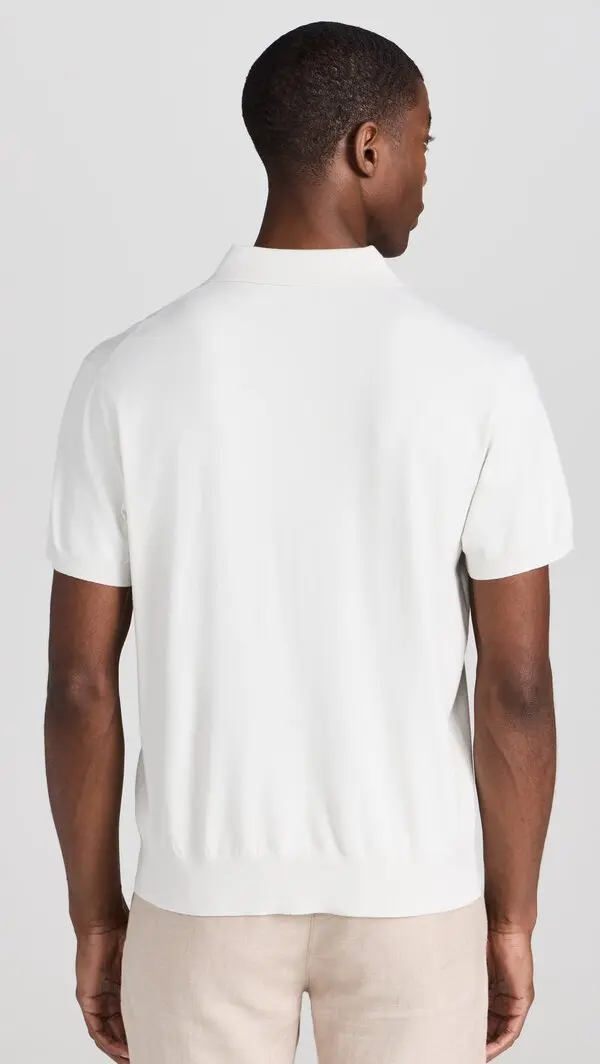 Club Monaco Short Sleeve Tech Johnny Collar Polo