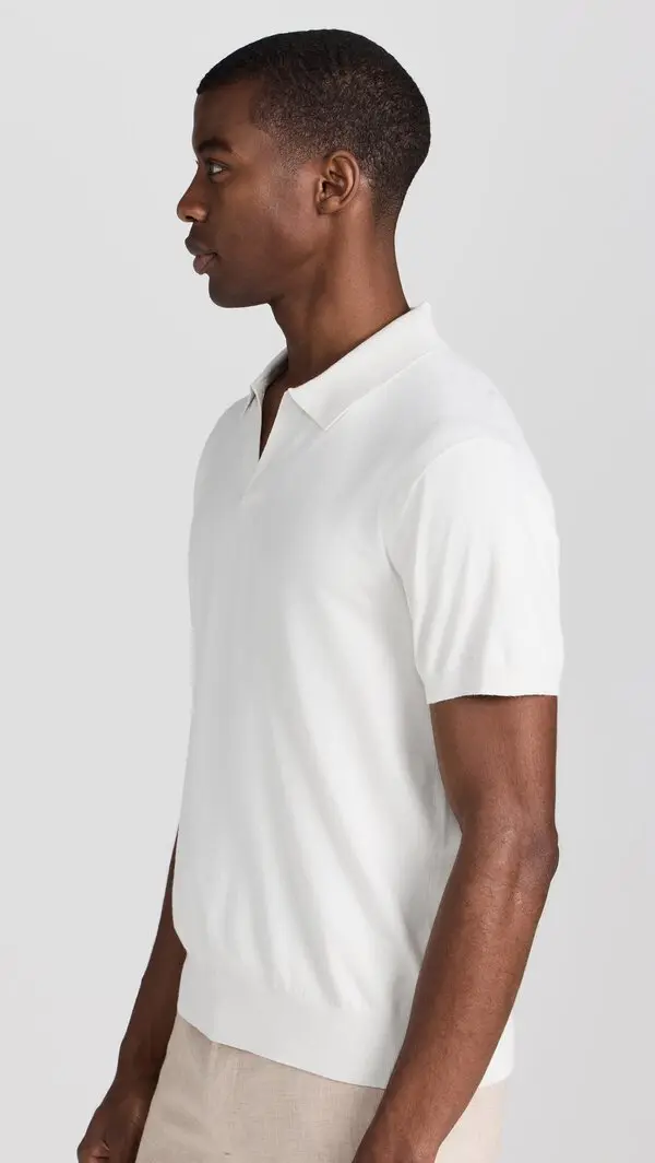 Club Monaco Short Sleeve Tech Johnny Collar Polo