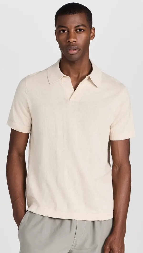 Nn07 Ryan Cotton Linen Polo - Oat