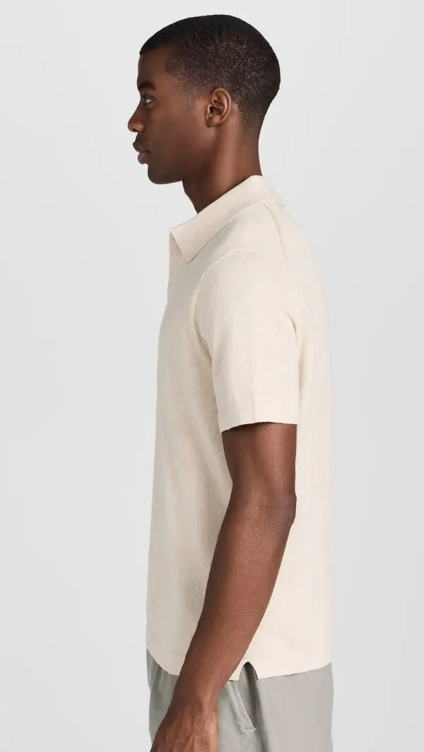 Nn07 Ryan Cotton Linen Polo - Oat