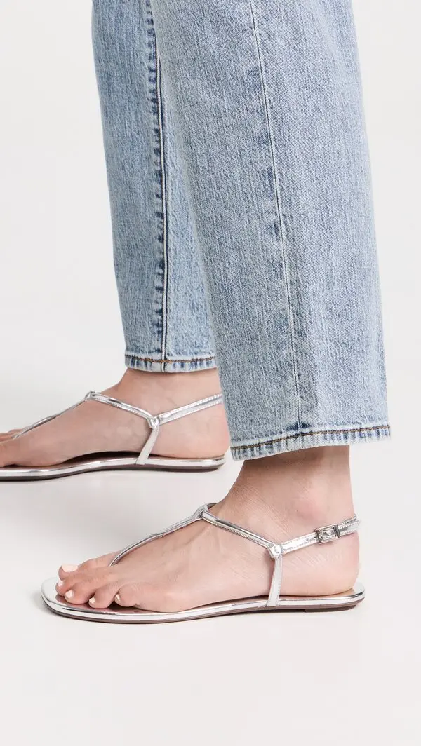 Schutz Elsha Thong Sandals - Prata