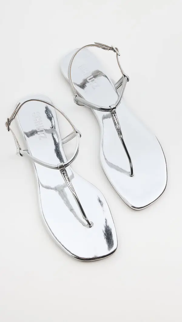 Schutz Elsha Thong Sandals - Prata