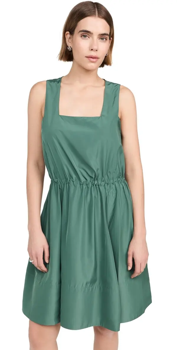 Tibi Italian Sporty Tank Dress In Dark Hunter Green - 75% Off | Editorialist