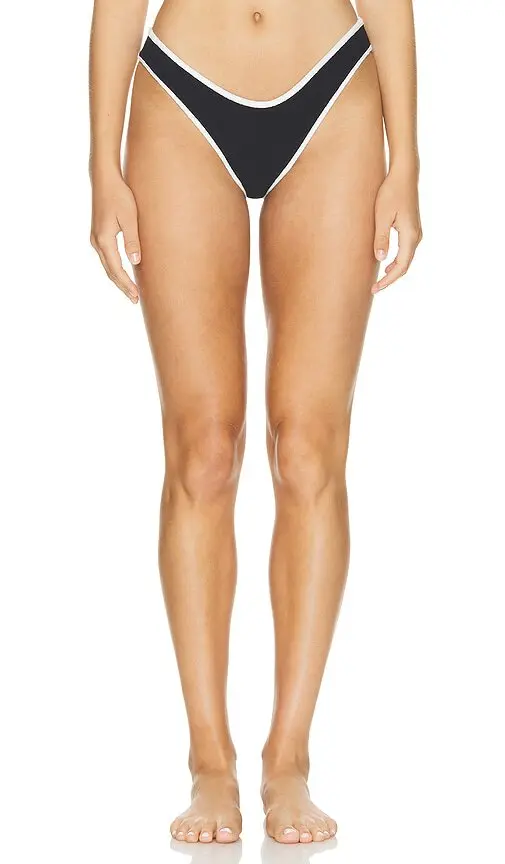 MONTCE X Olivia Culpo Binded Lulu Bikini Bottom - Black Terry Rib