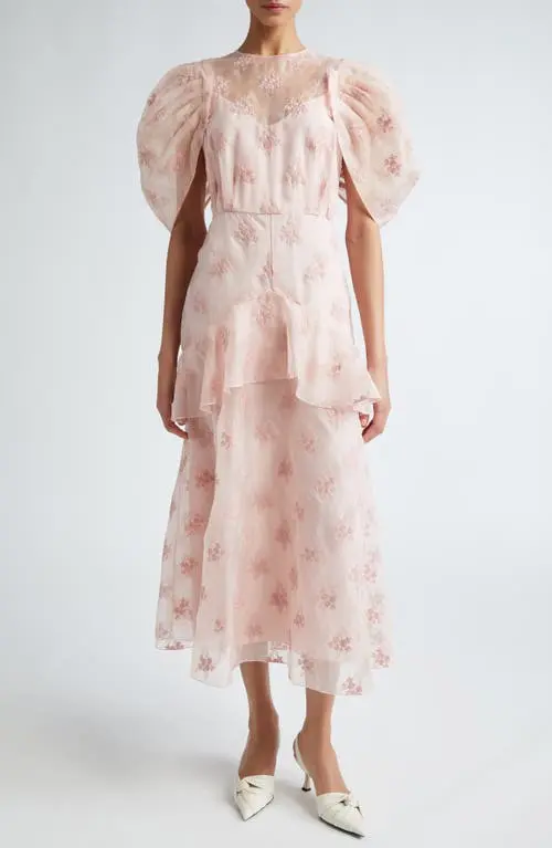 open lace back dress Organza Peplum Long Dress – John Paul Ataker main image 1