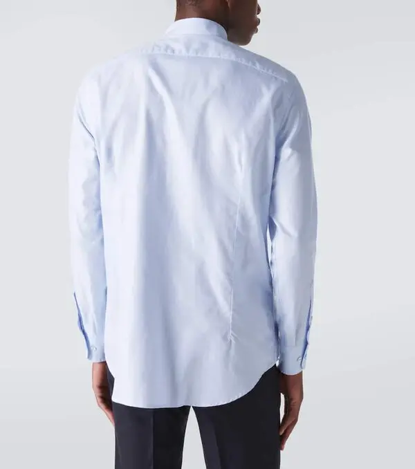 Etro Logo Cotton Oxford Shirt - Blue