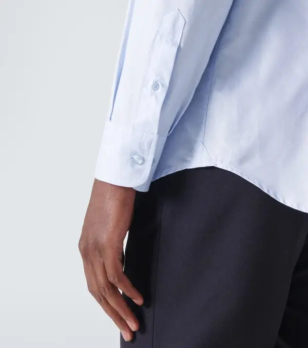 Etro Logo Cotton Oxford Shirt - Blue