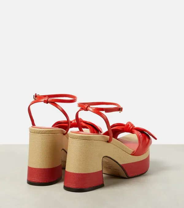 JIMMY CHOO Ricia 95 Leather Platform Sandals - Red