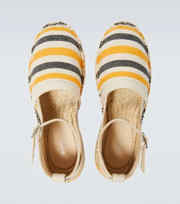 BODE Namesake Striped Espadrilles