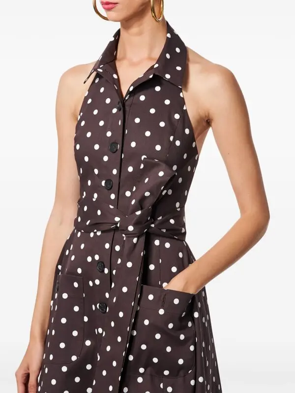 Carolina Herrera Polka-Dot Shirtdress In Brown - 50% Off | Editorialist