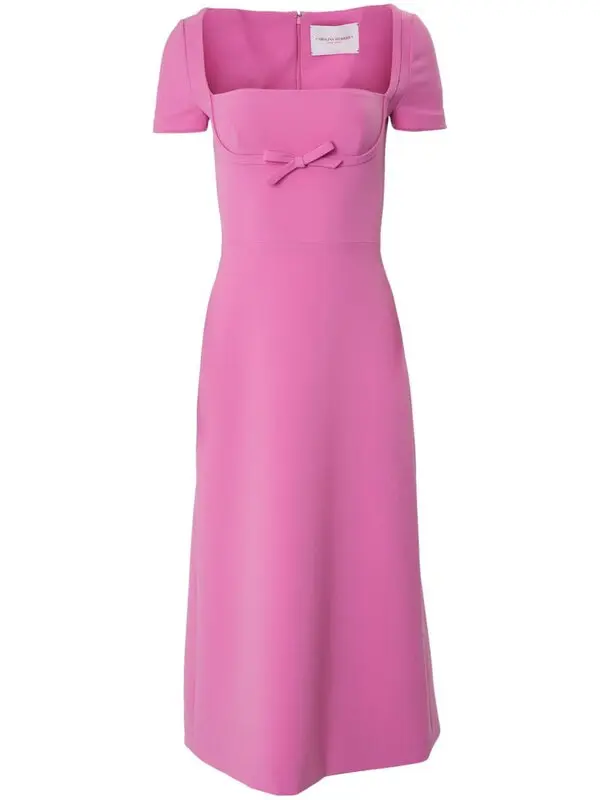 Carolina Herrera Bow-detail Square-neck Midi Dress